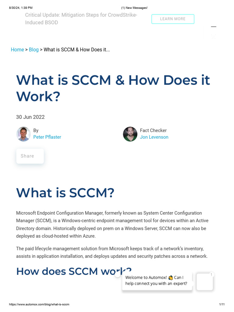 SCCM Brief | PDF | Microsoft Windows | Virtual Private Network