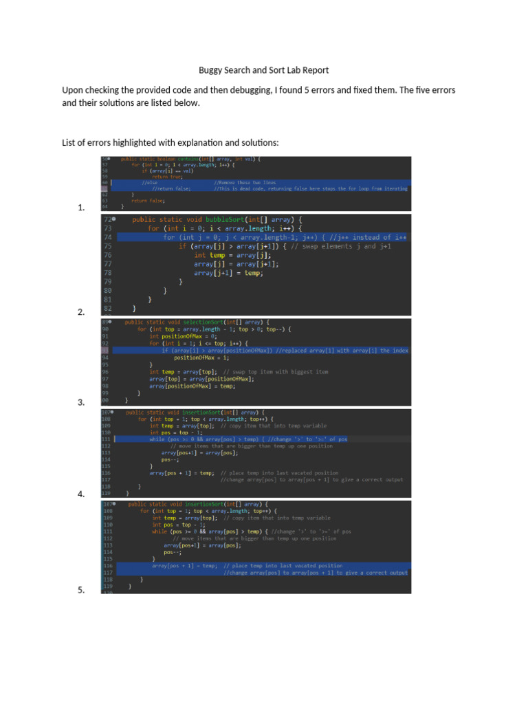 Debugging Lab Report | PDF Debugging Lab Report | PDF