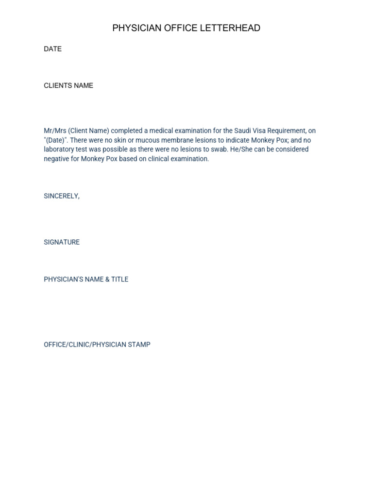 M Pox Sample Letter | PDF