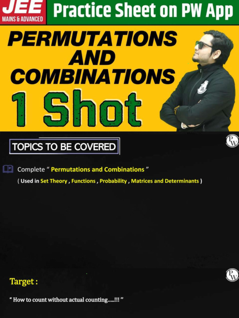 Permutations and Combinations in 1 Shot Part 01 Class Notes | PDF