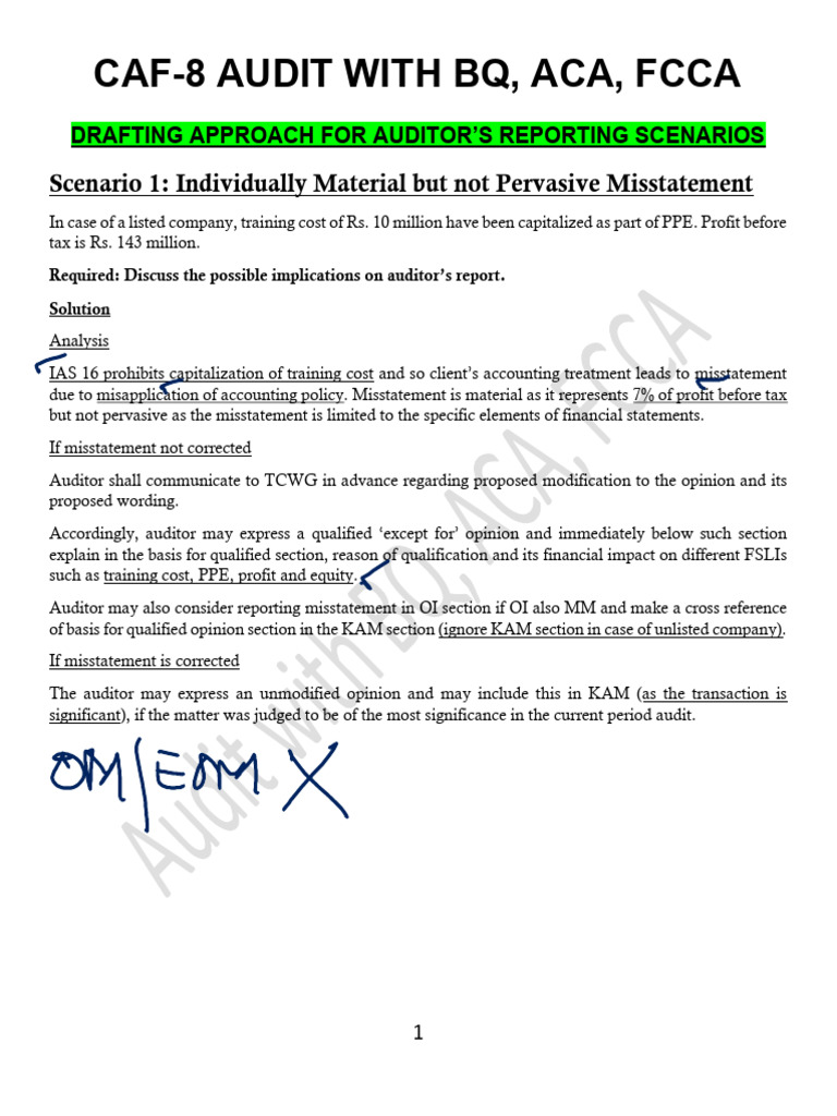 Drafting of Audit Reporting Question | PDF | Audit | Auditor's Report