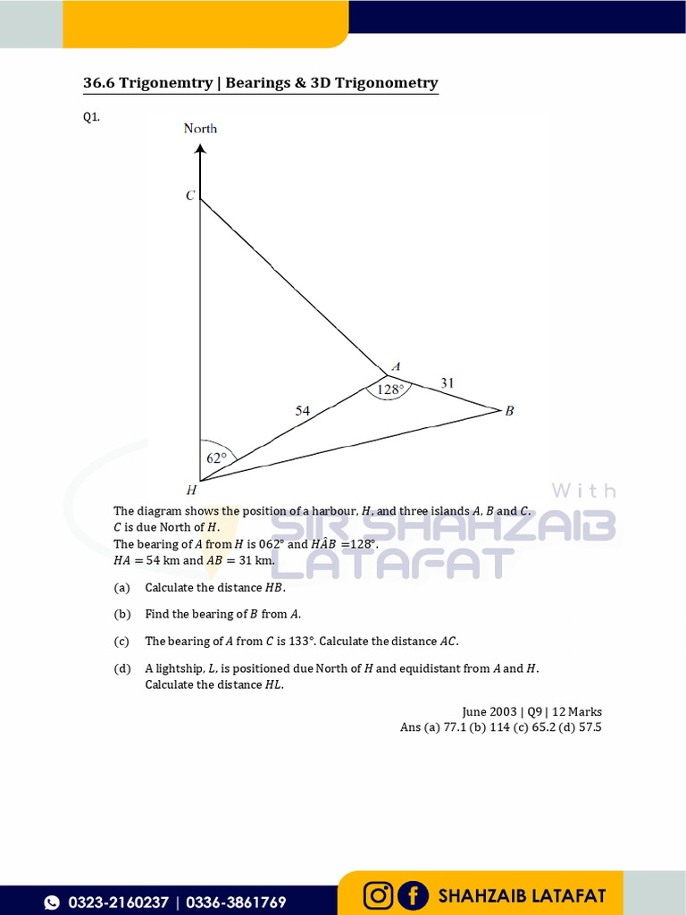 Trig ( - Further Practice Questions) | PDF | Geometric Shapes | Geometry