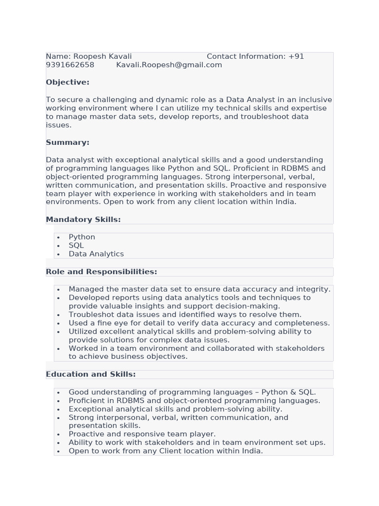 Capco (Junior Data Analyst) | PDF