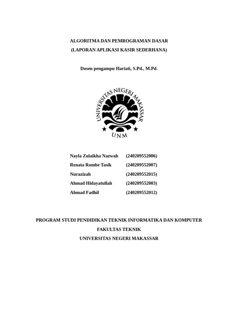 Makalah Algoritma Dan Pemrograman Dasar[1][1] | PDF