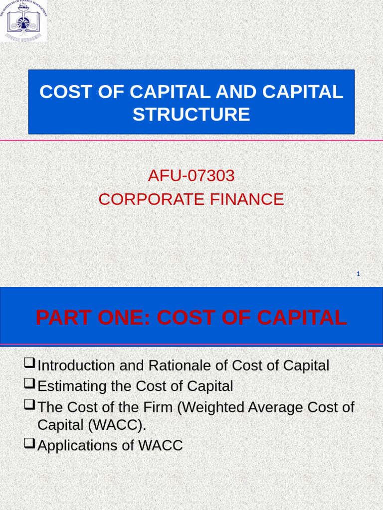 Cost of Capital and WACC Explained | PDF | Capital Structure | Capital ...
