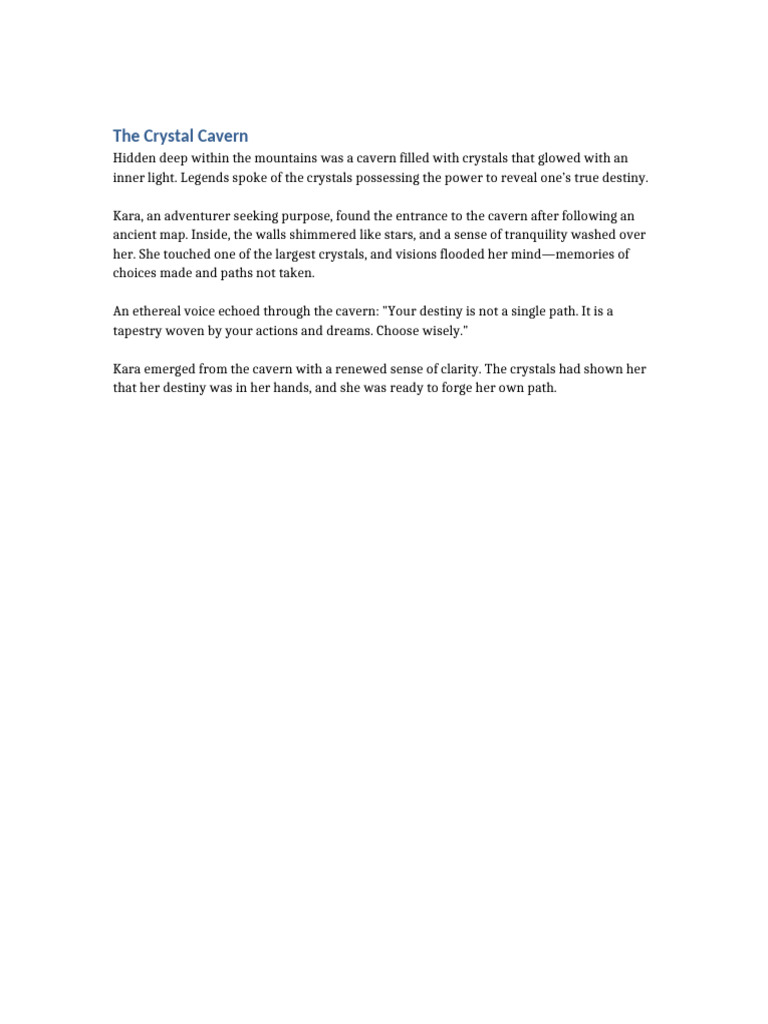 Crystal Cavern | PDF