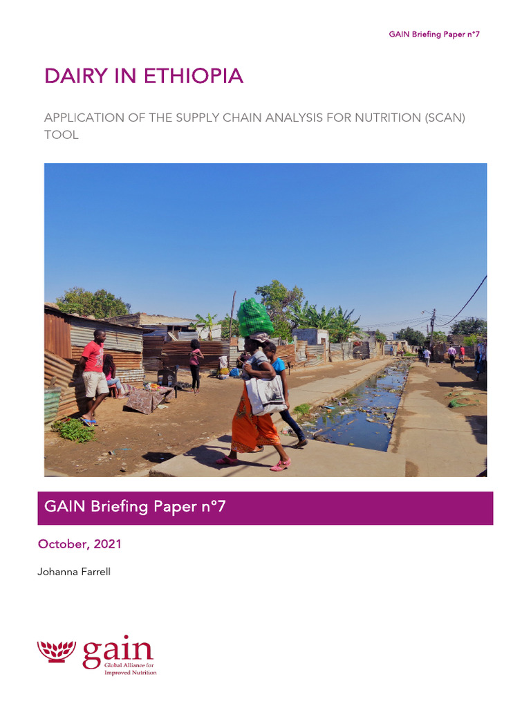 Gain Briefing Paper Series 7 Dairy in Ethiopia | PDF | Dairy | Milk