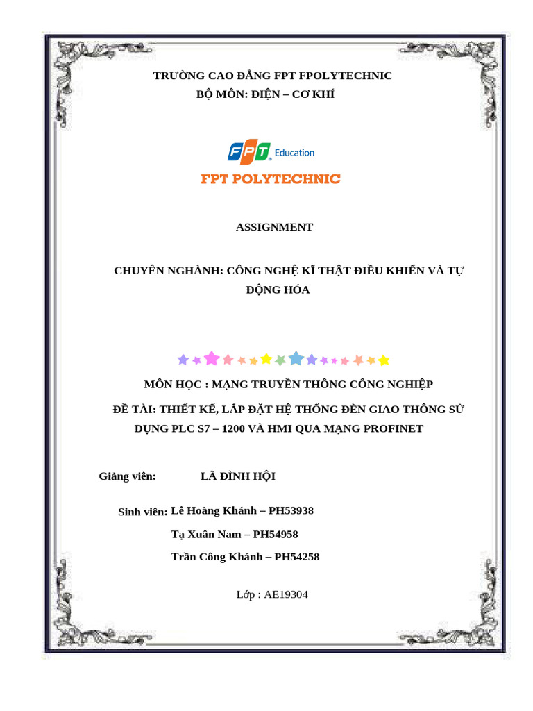 Assignment Gd2 Nhóm 6 Mạng Truyền Thông Công Nghiệp | PDF