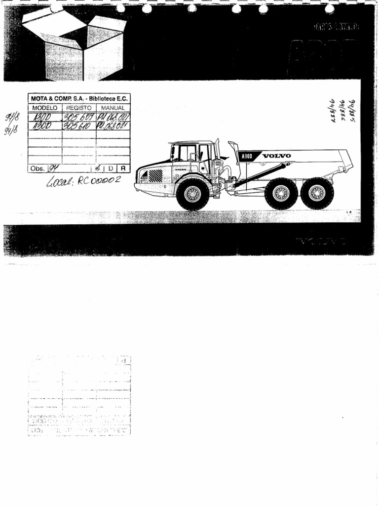 Manual de Peças Volvo A30D | PDF