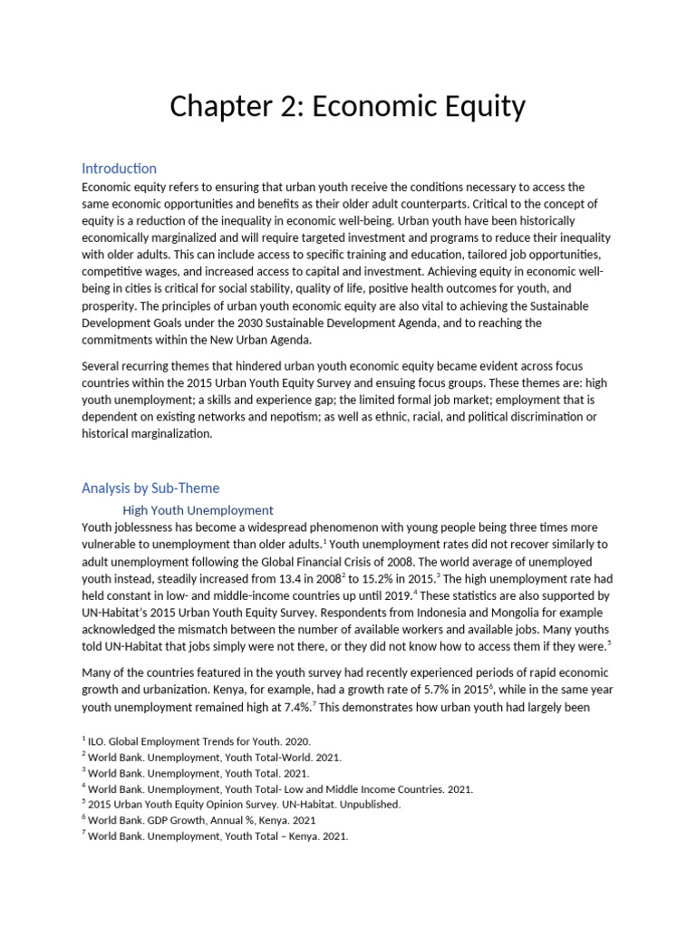 Chapter 2 - Economic Equity-Final Edit | PDF | Unemployment | Poverty & Homelessness