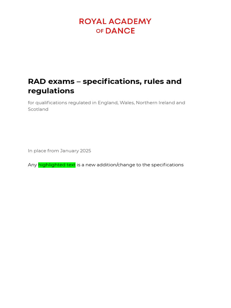 RAD Exam Rules & Specifications 2025 | PDF