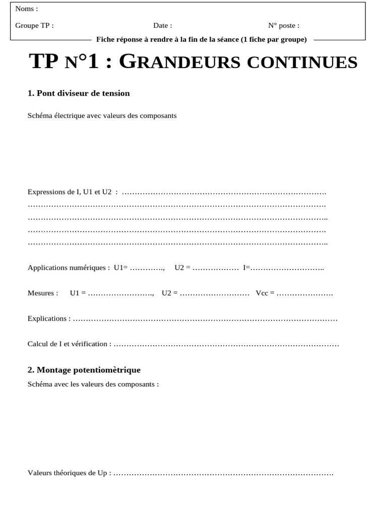 Fiche Reponse TP1 2023 | PDF