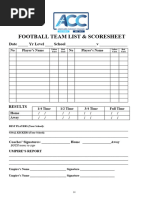 Score Sheet Soccer | PDF