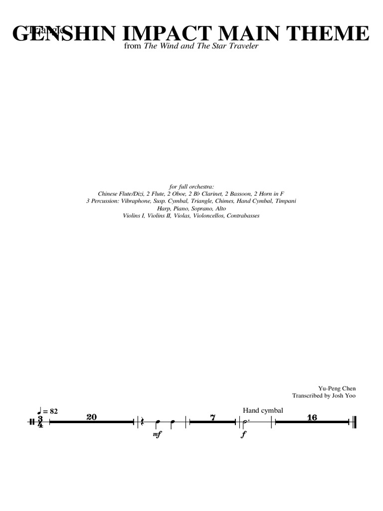 Genshin Impact Main Theme - Complete Orchestral Transcription-Triangle ...