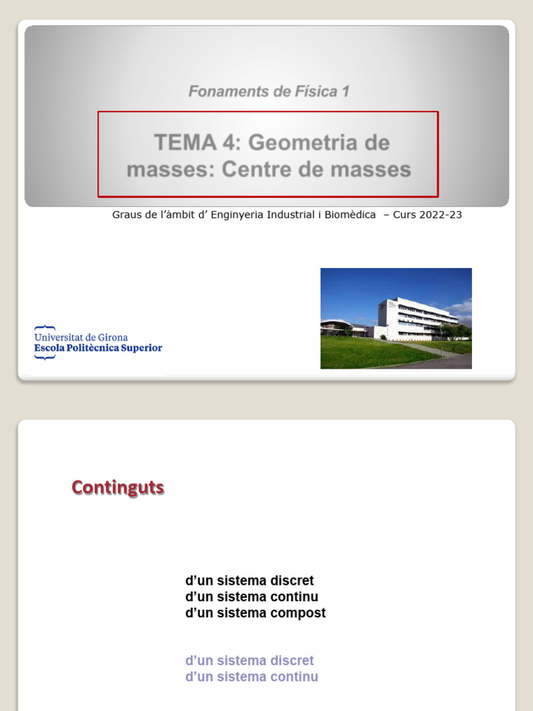 5 - Centre de Masses | PDF