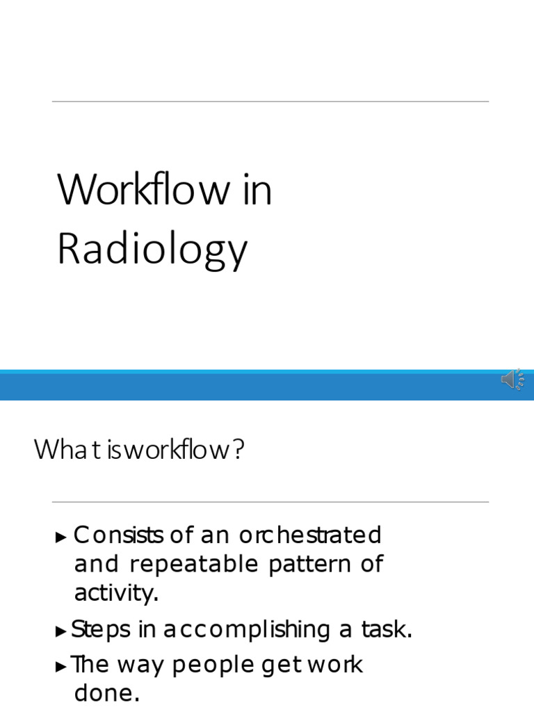 Workflow in Radiology | PDF