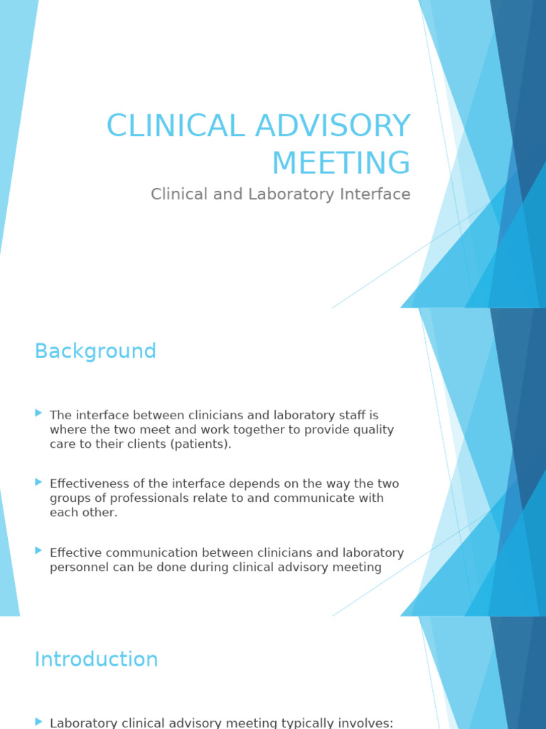 Clinical Advisory Meetings in Lab Medicine | PDF | Medical Diagnosis ...