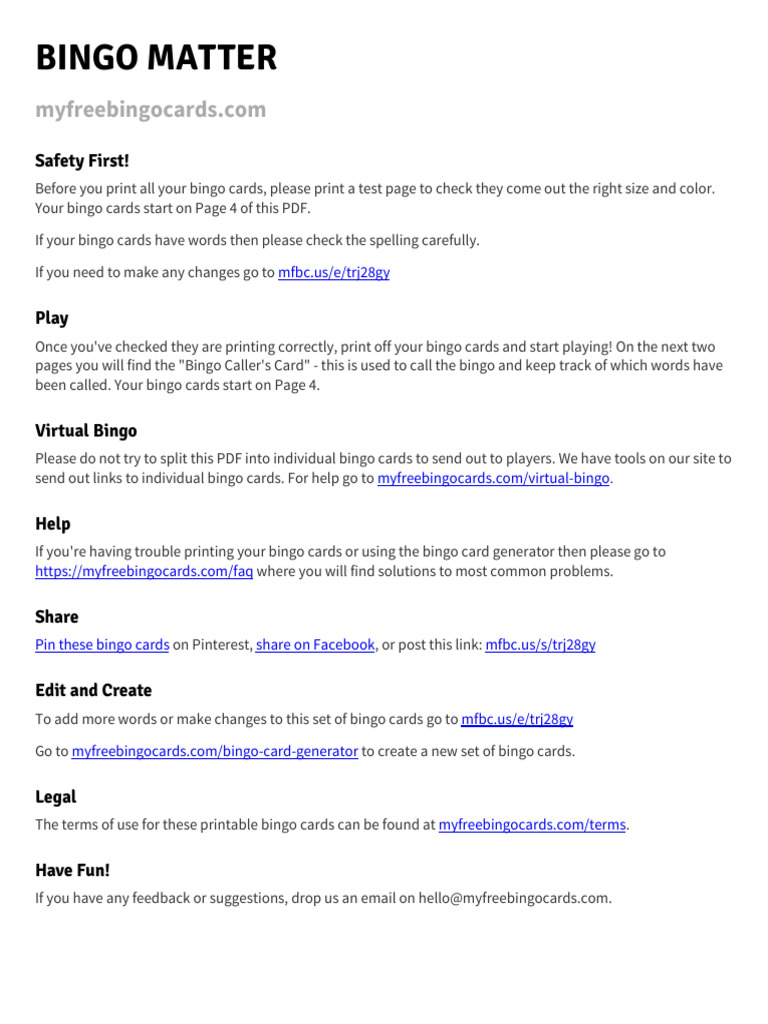 BINGO_MATTER-1 | PDF | Gambling | Games Of Chance