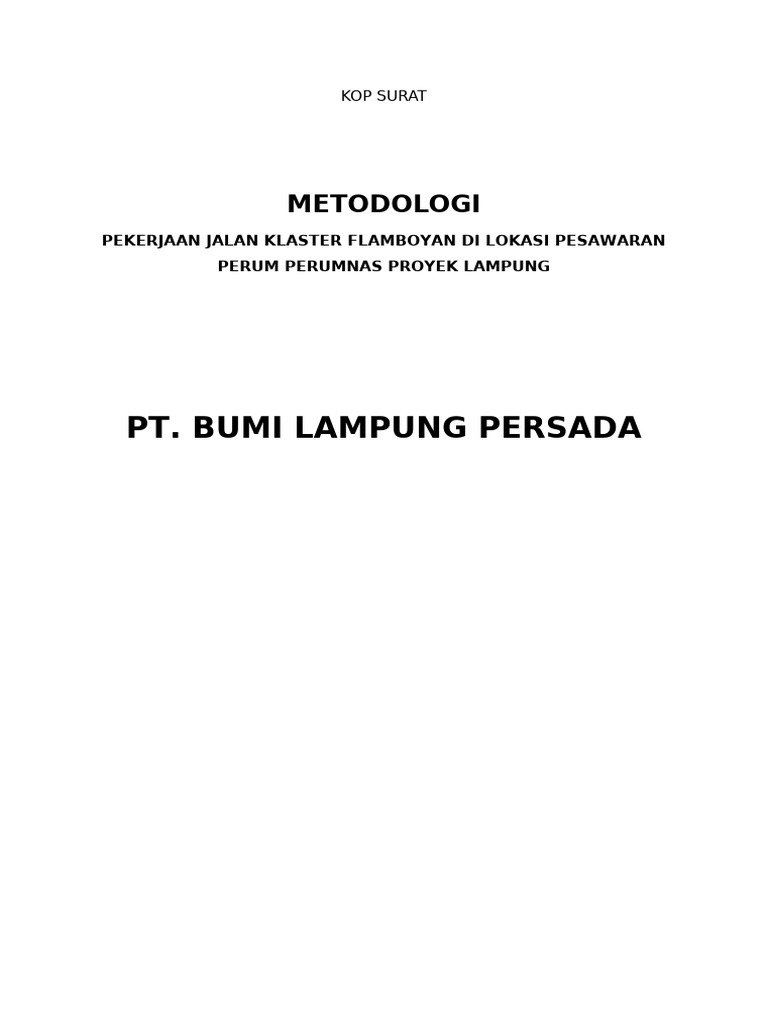 Metode Pelaksanaan Pekerjaan BLP Base | PDF