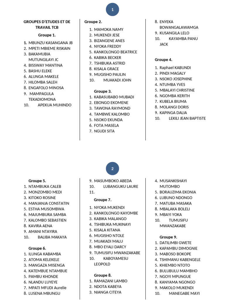 GROUPES tcb | PDF