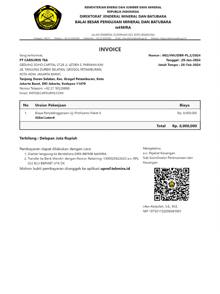 Tekmira Invoice 2024 | PDF