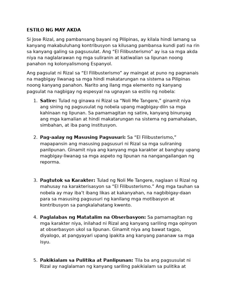 Estilo NG Nay Akda | PDF
