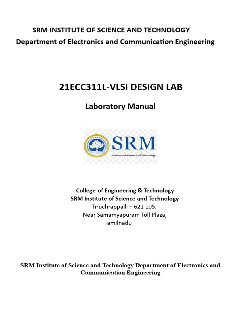 21 Regulation Vlsi Lab Manual | PDF | Hardware Description Language | Electronics