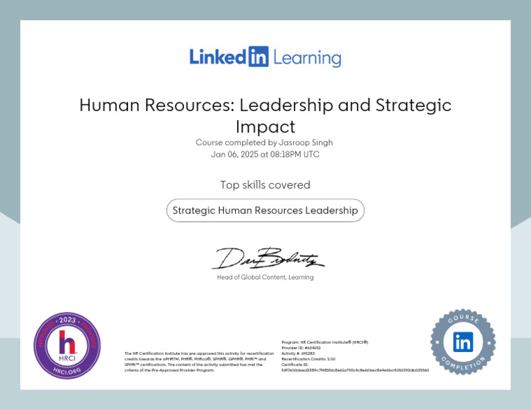 HR Certification Institute® (HRCI®) | PDF
