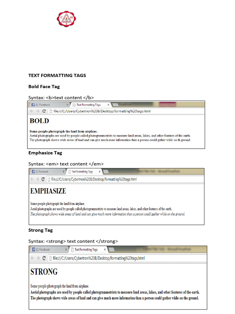 Formatting Tags 2023 | PDF