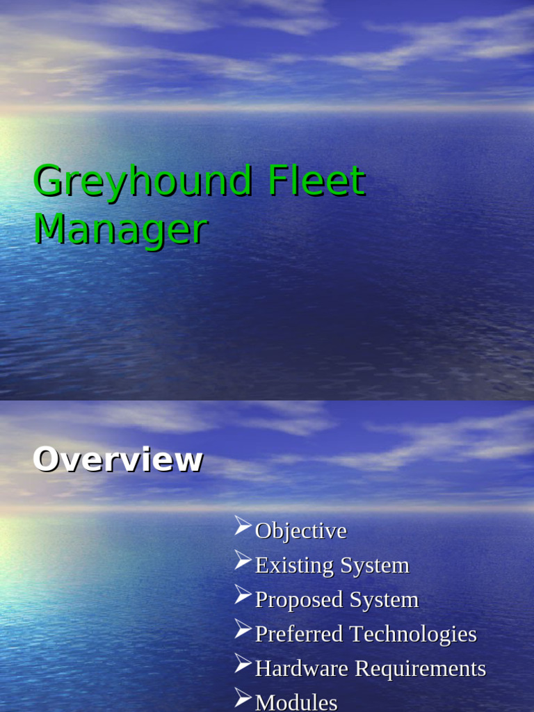 Greyhound Fleet Management System Overview | PDF | Windows Vista ...