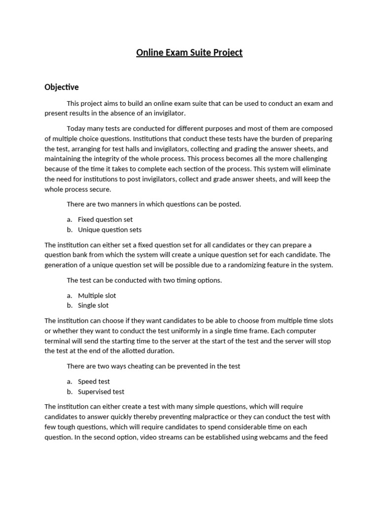 Online Exam Suite Abstract | PDF | System Software | Office Equipment