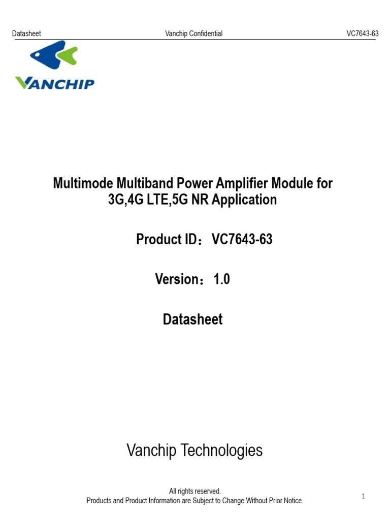 VC7643-63_DS_V1.0 | PDF | Decibel | 4 G