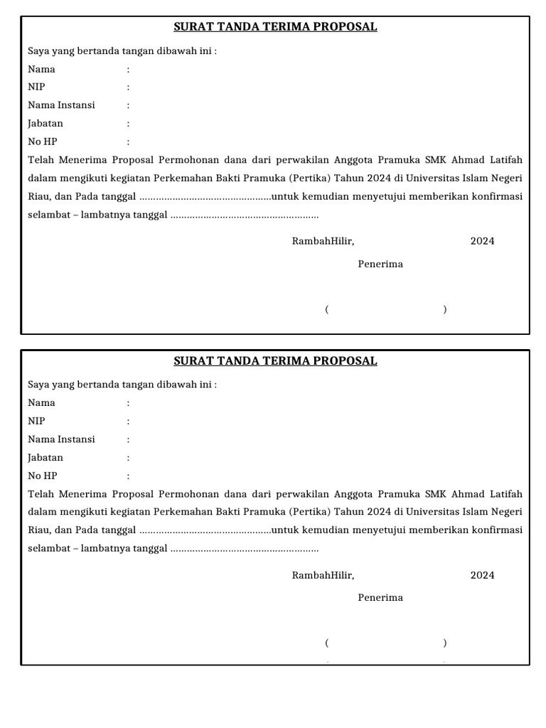Tanda Terima Proposal | PDF