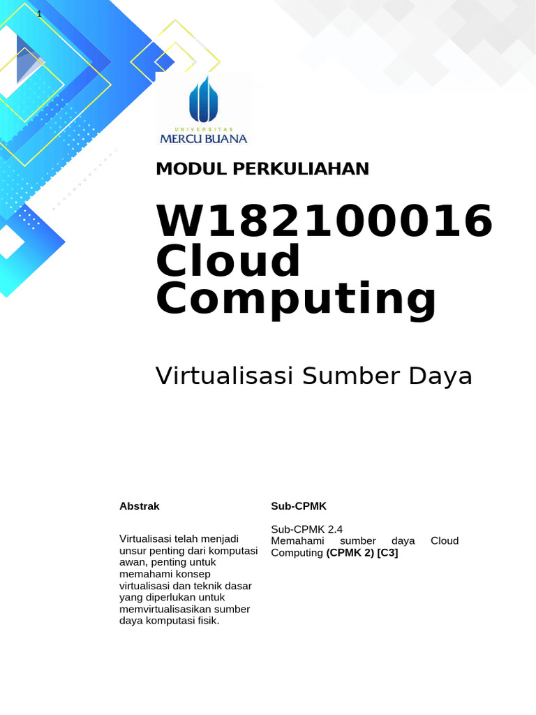 Virtualisasi Sumber Daya Cloud Computing | PDF