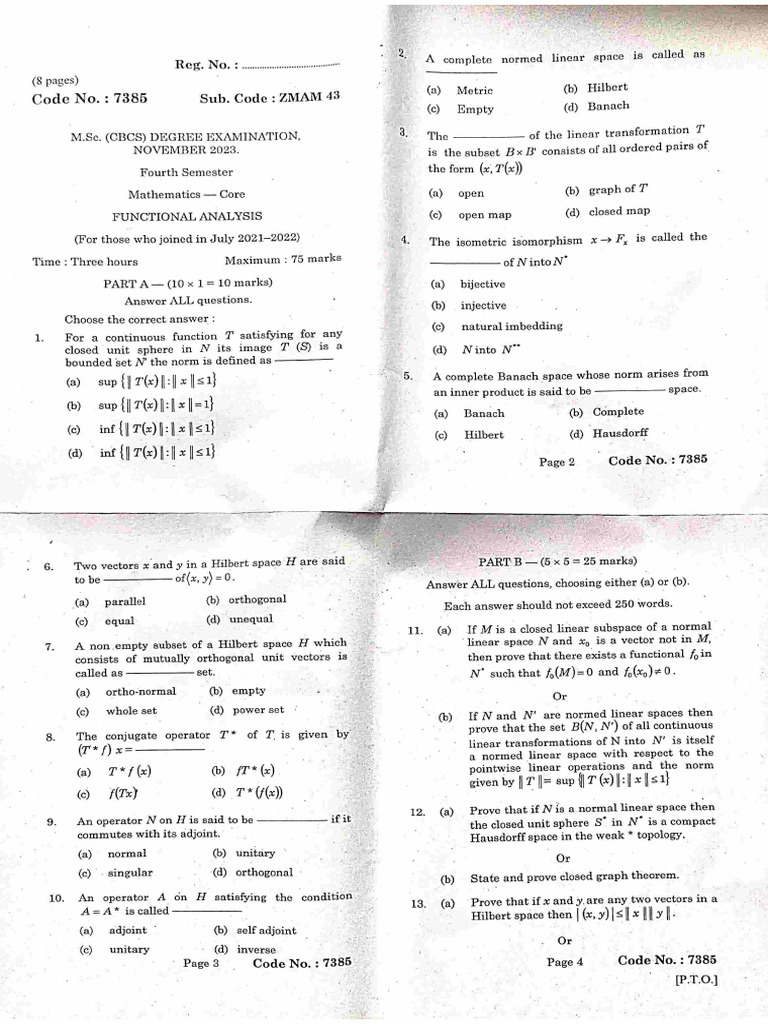ZMAM43 Functional Analysis 1 | PDF