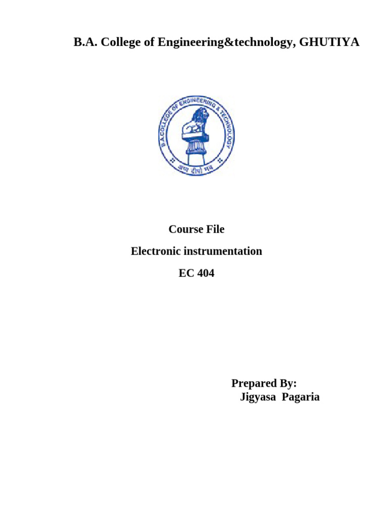 Electronic Instrumentation Course Overview | PDF | Modulation ...