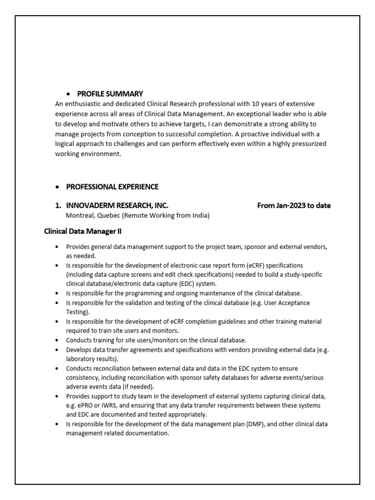 Shaikh Tabrez_Profile | PDF | Clinical Trial | Databases