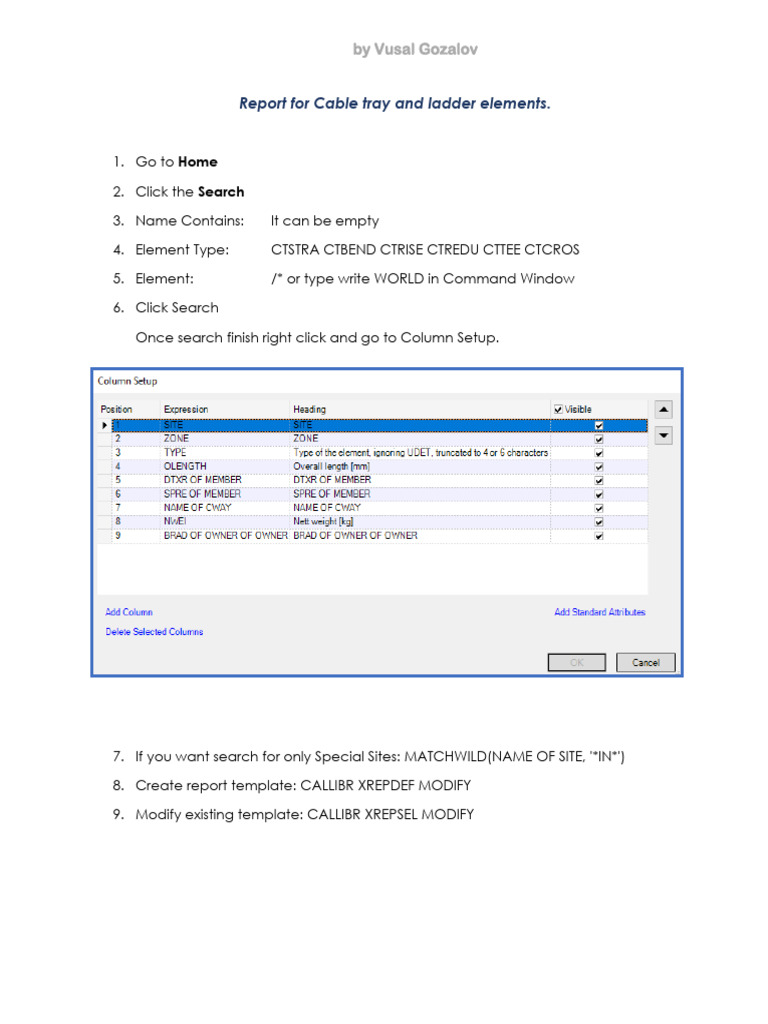 Cable Tray Report Template | PDF