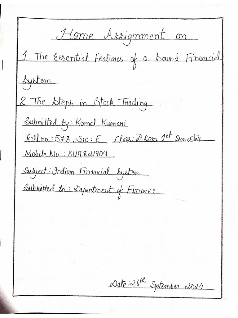 IFS Home Assignment | PDF
