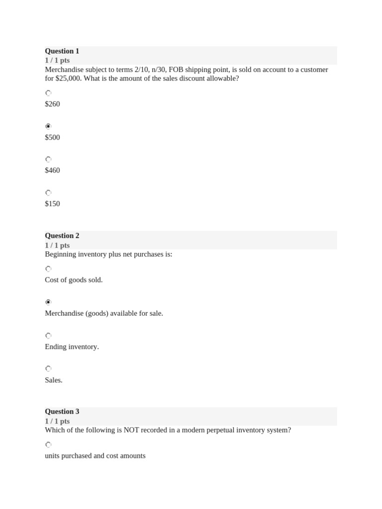 In-tutorial Online Quiz 5 - Tutorial 5 (Accounting for Merchandising ...