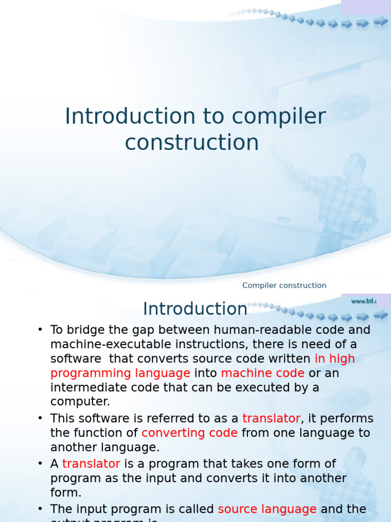 Lecture 1 Introduction To Compilers Pdf Compiler Parsing