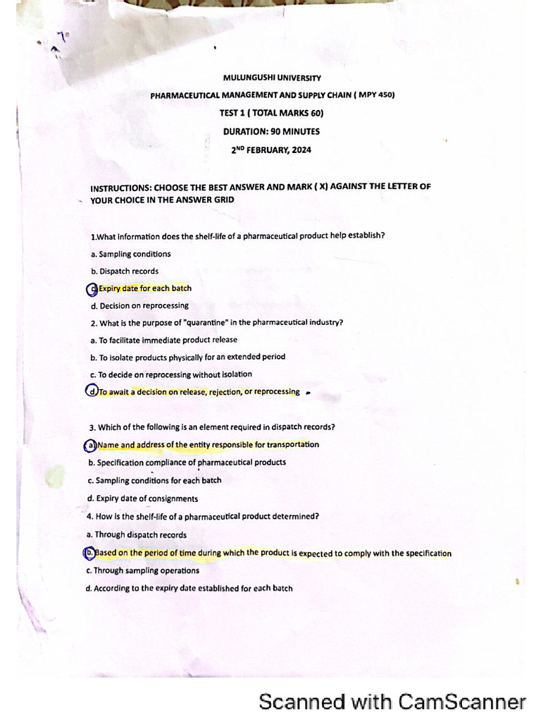 Pharmacy Practice Test Questions | PDF