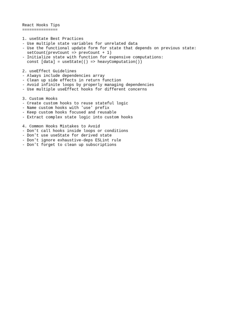 React Hooks: Best Practices Guide | PDF