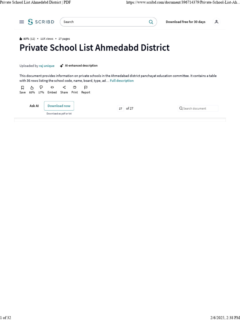 Private School List Ahmedabd District - PDF | PDF | Scribd | Multimedia