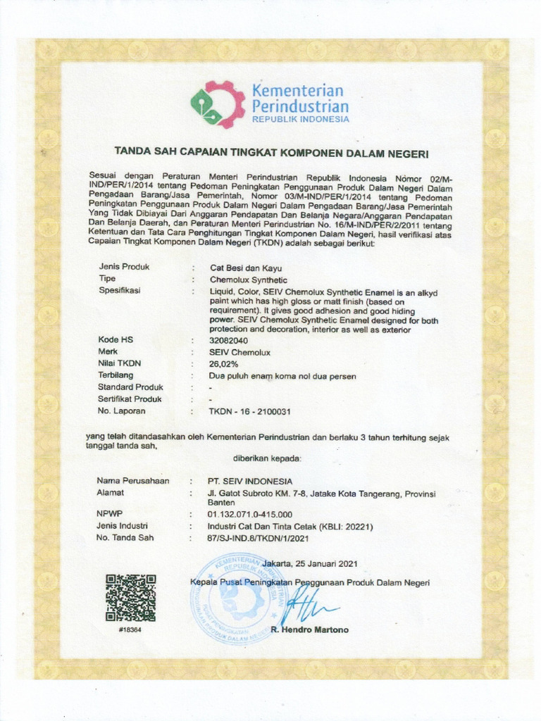 TKDN Cat Besi Dan Kayu | PDF