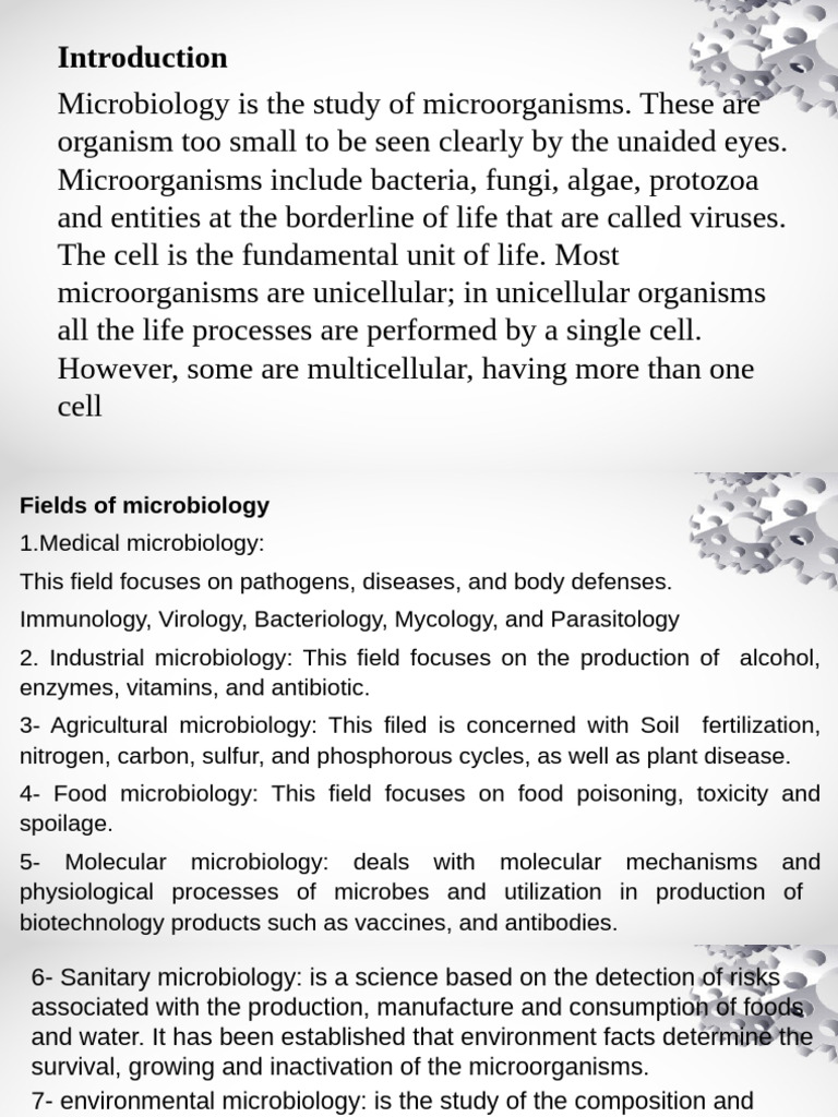 INTRODUCTION TO MICROBIOLOGY Med 2024 | PDF | Microbiology | Infection