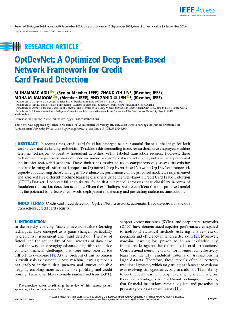 OptDevNet_A_Optimized_Deep_Event-Based_Network_Framework_for_Credit_Card_Fraud_Detection | PDF ...