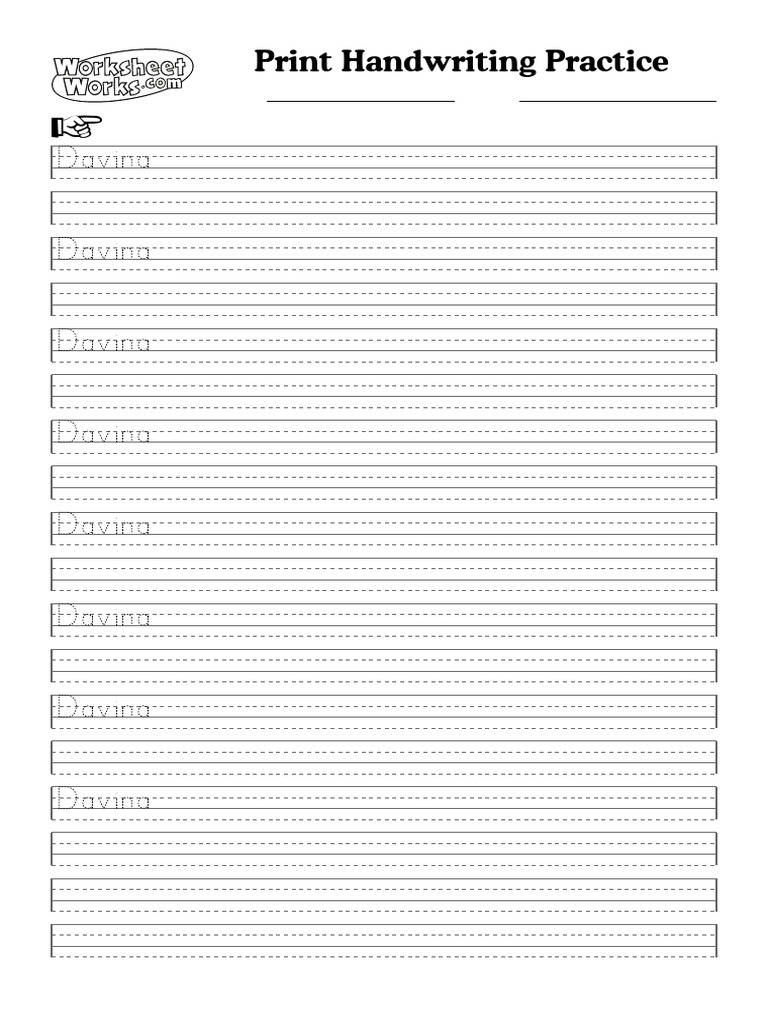 WorksheetWorks Print Handwriting Practice 3 | PDF
