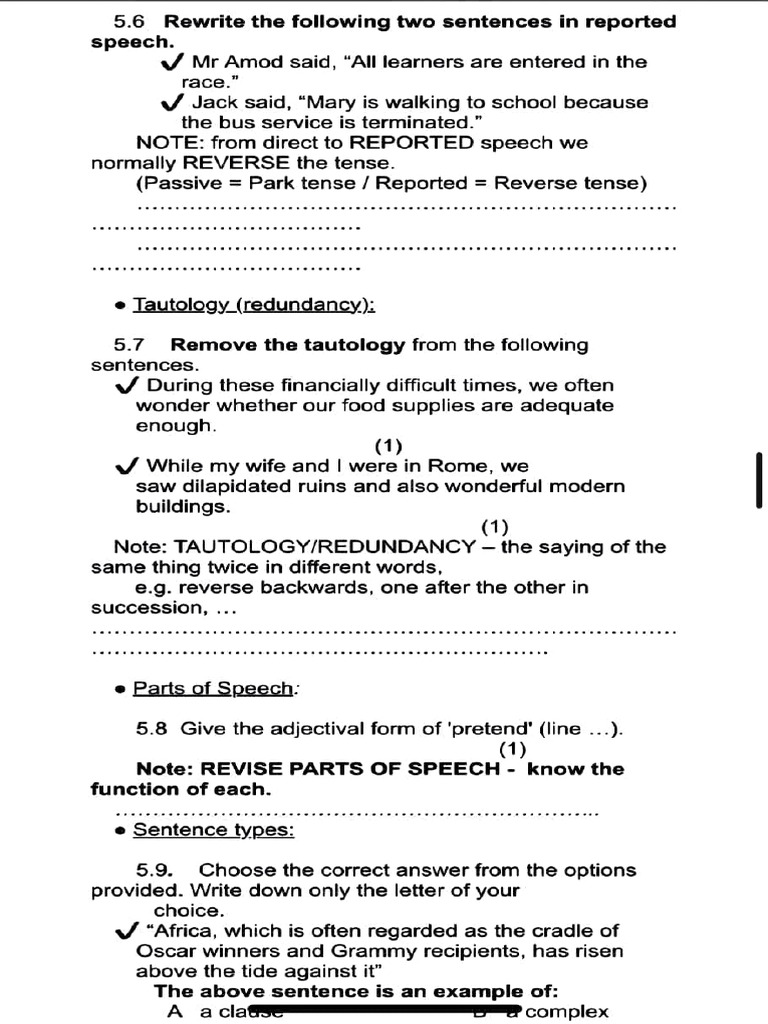 English p1 Notes | PDF