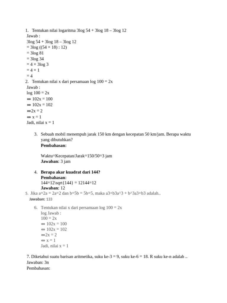 Soal Matematika | PDF